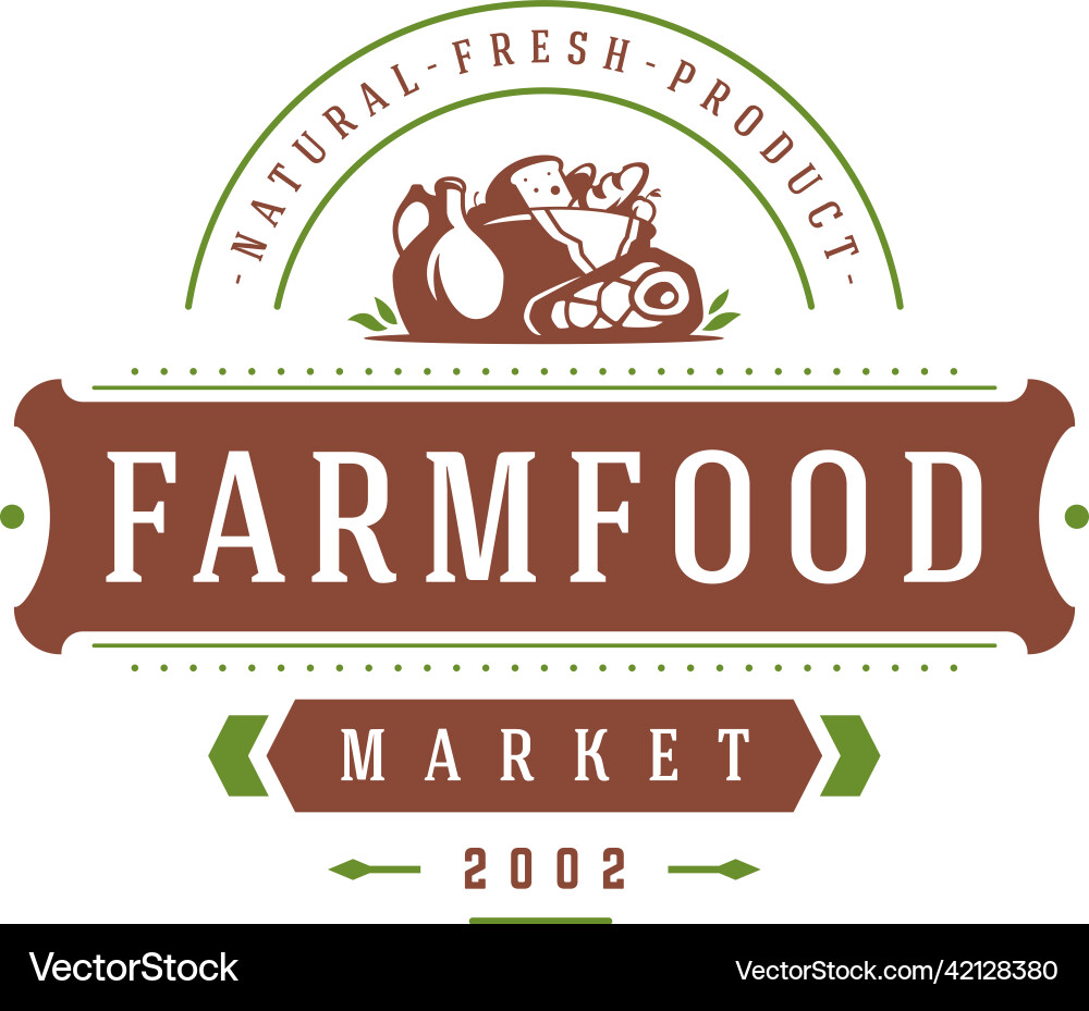 Farm Fresh Market Logo Royalty Free Vector Image
