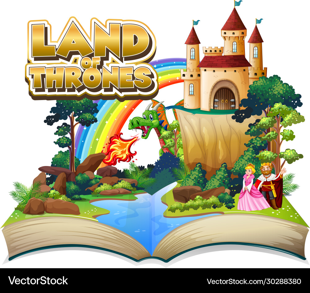 Font design for word land thrones with big Vector Image