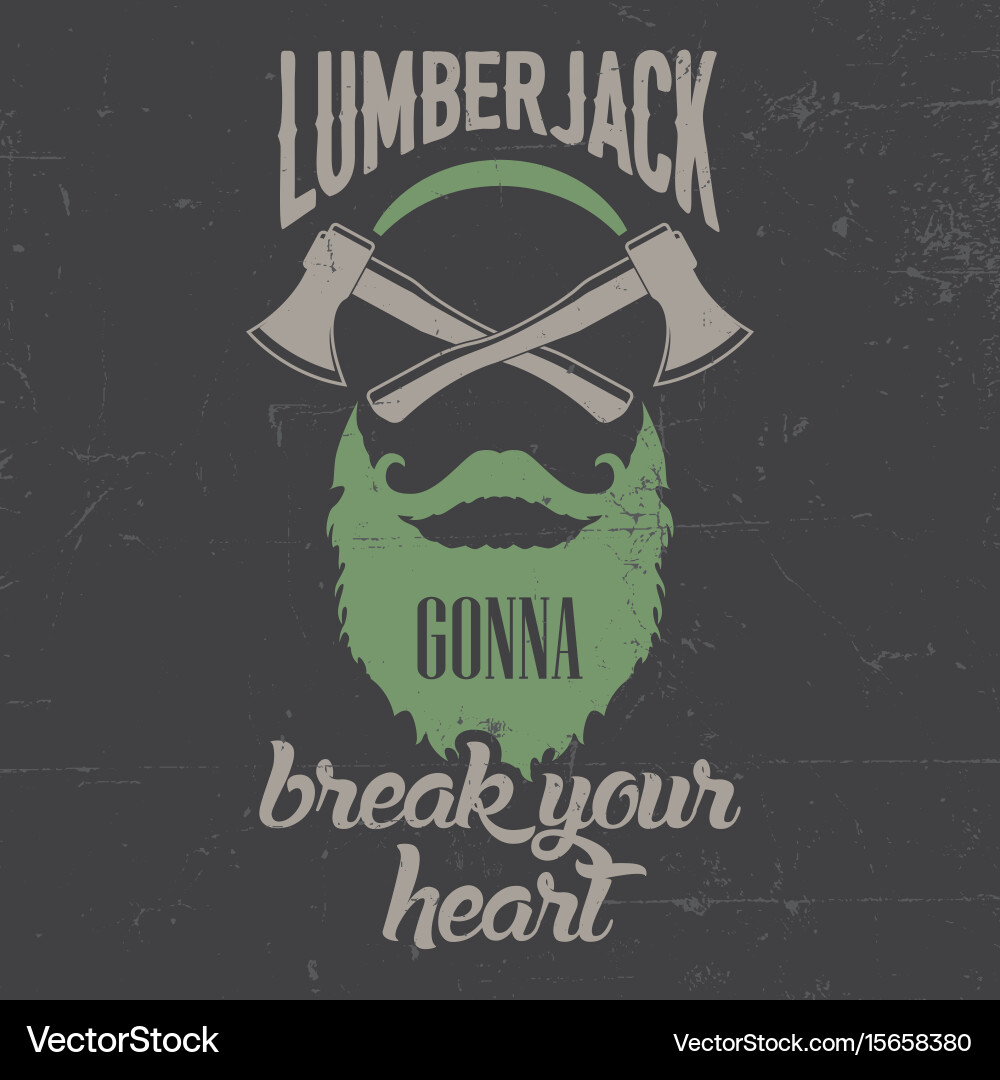 Lamberjack face poster Royalty Free Vector Image