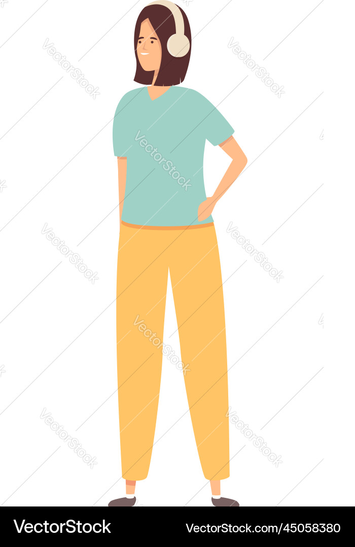 Music listen icon cartoon work education Vector Image