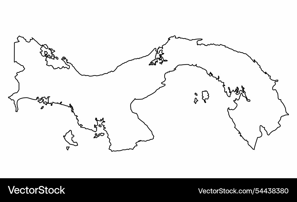 Panama outline map Royalty Free Vector Image - VectorStock