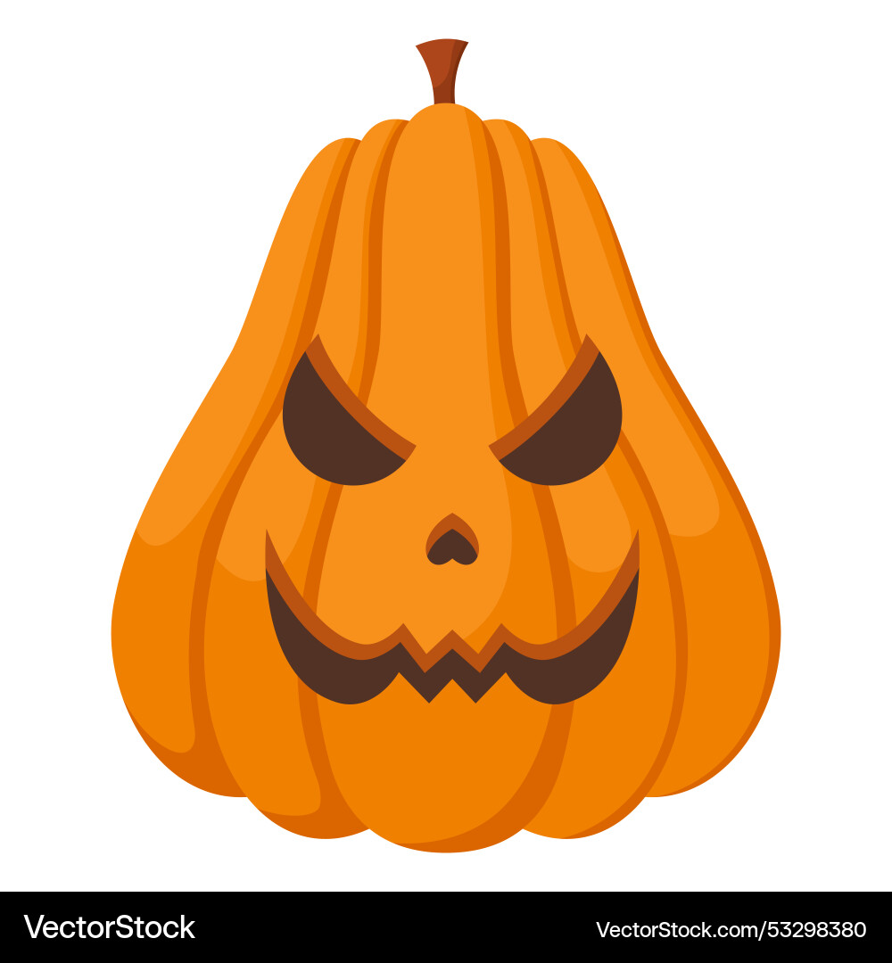 Pumpkin with an evil face Royalty Free Vector Image