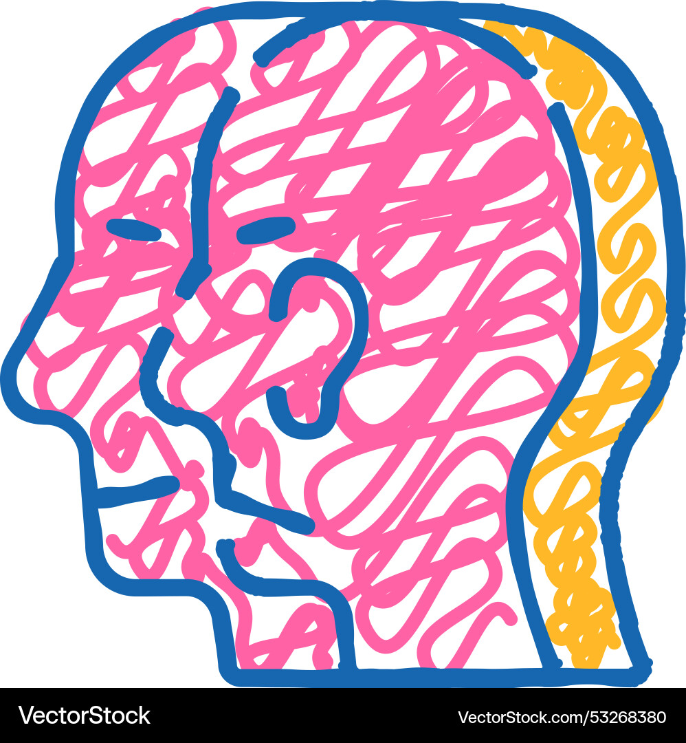 Split personality flat icon doodle Royalty Free Vector Image