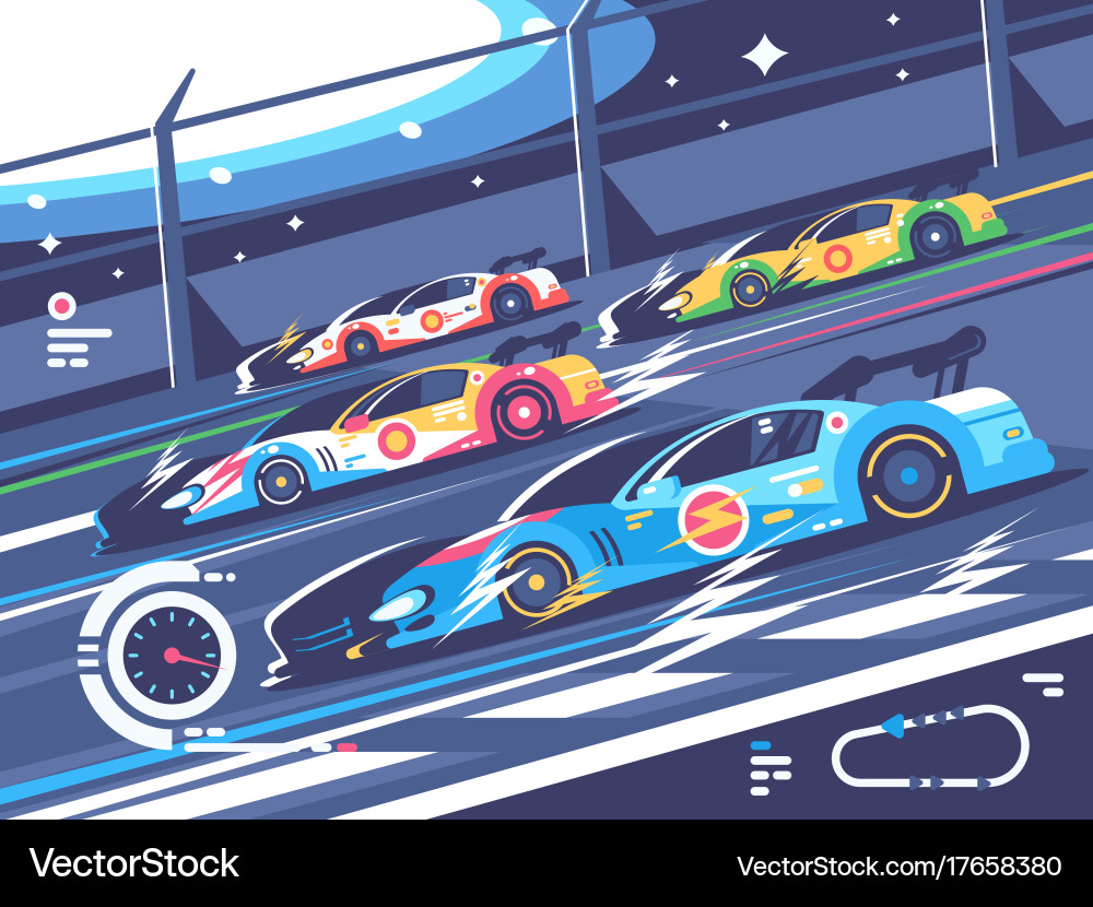 Sports car competitions Royalty Free Vector Image