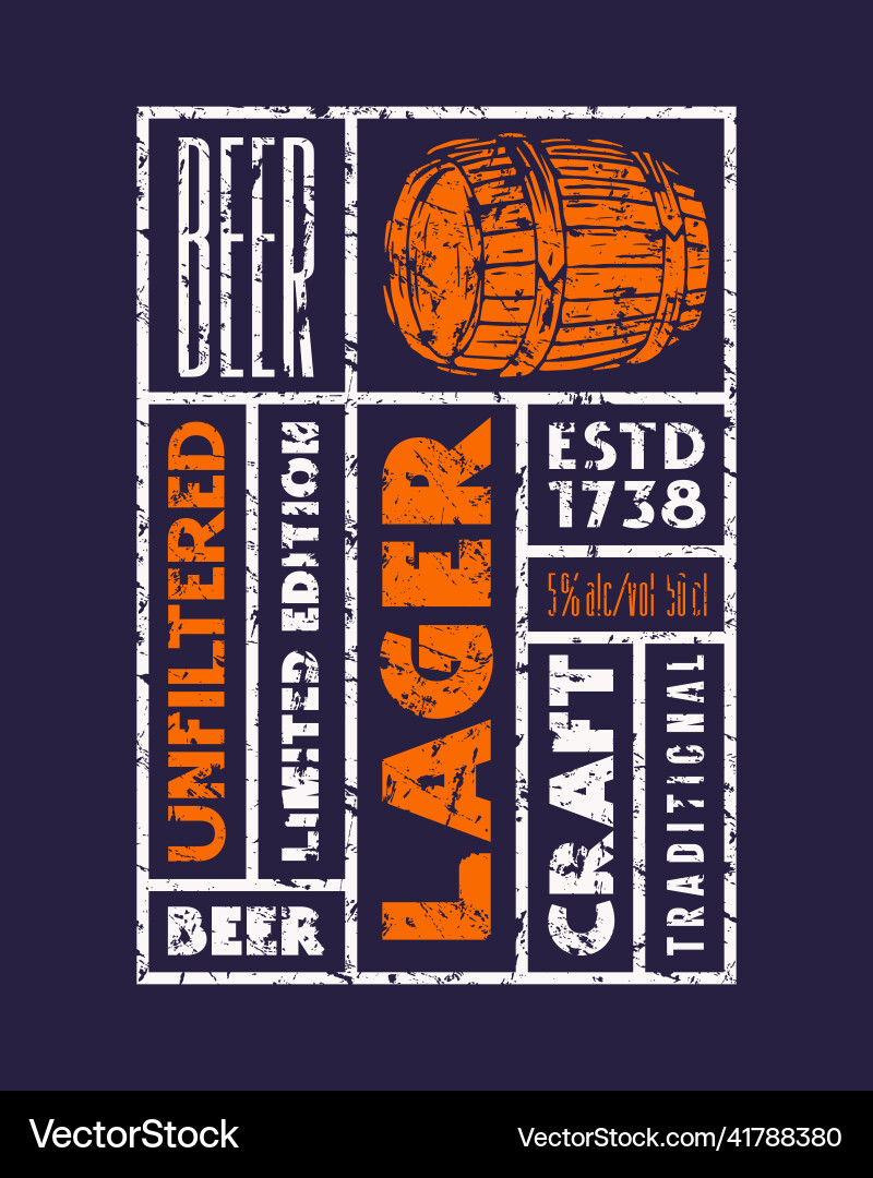 Template label for lager beer Royalty Free Vector Image