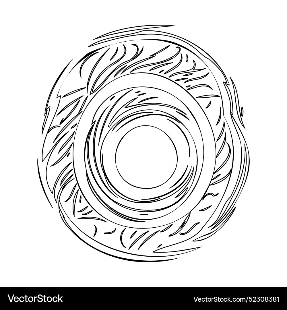 Black hole outline sketch Royalty Free Vector Image