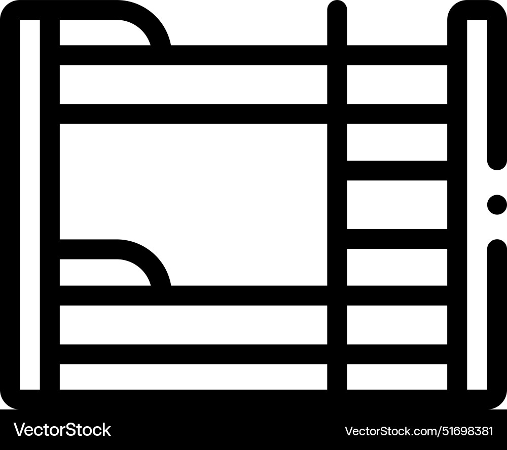 Bunk bed icon thin linear style design isolated Vector Image