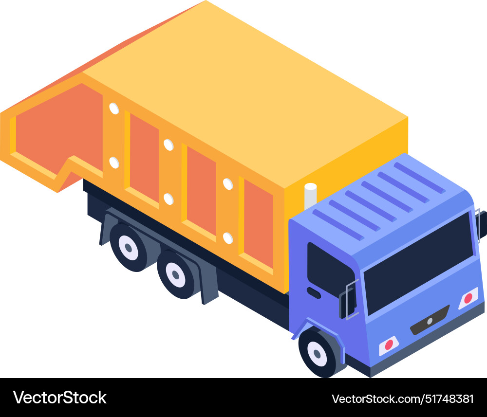Check out isometric icon of a dump lorry Vector Image