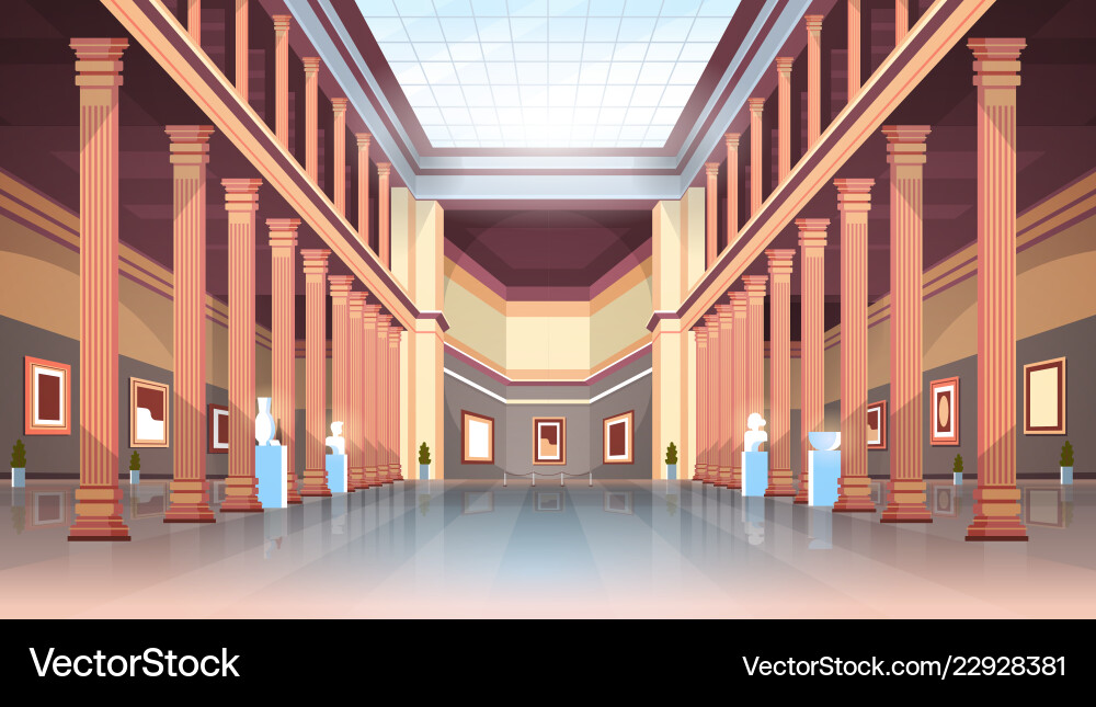 Classic historic museum art gallery hall Vector Image