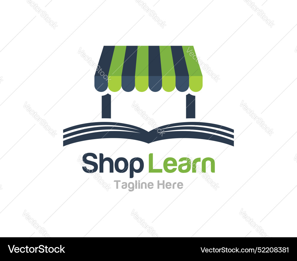 Creative book store icon education logo design Vector Image