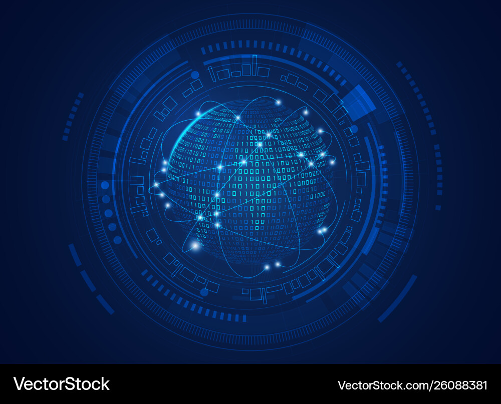 Digital Globe - Technology & Data Royalty Free Vector
