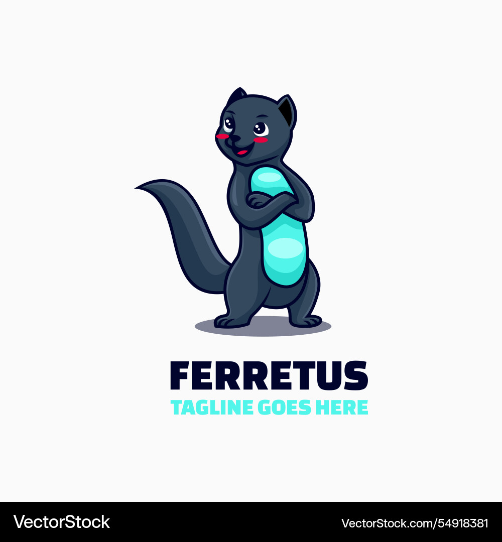 Ferretus mascot cartoon logo Royalty Free Vector Image