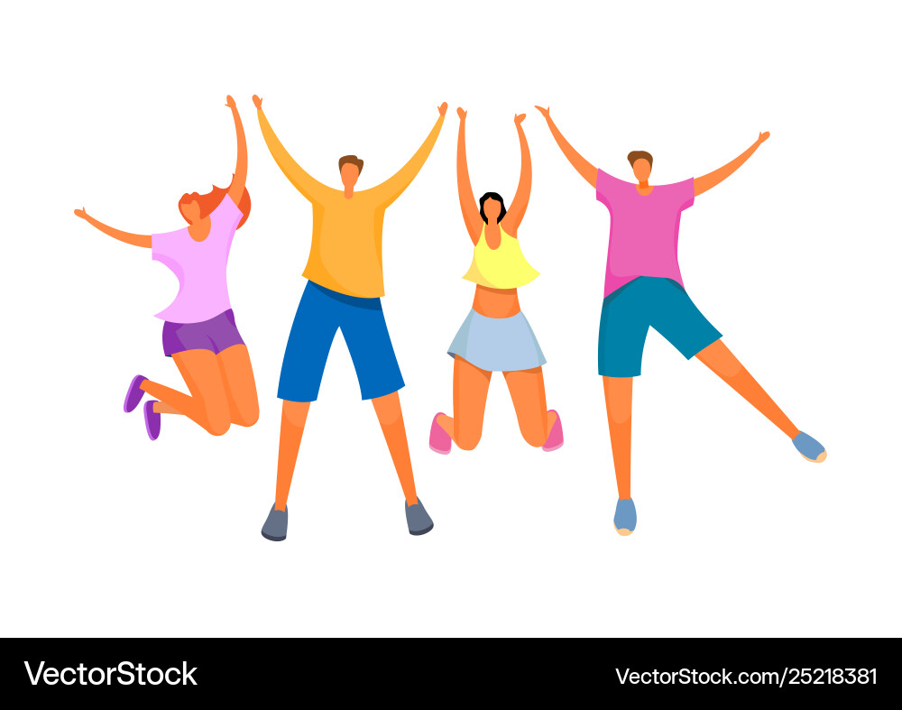 Group young happy people Royalty Free Vector Image