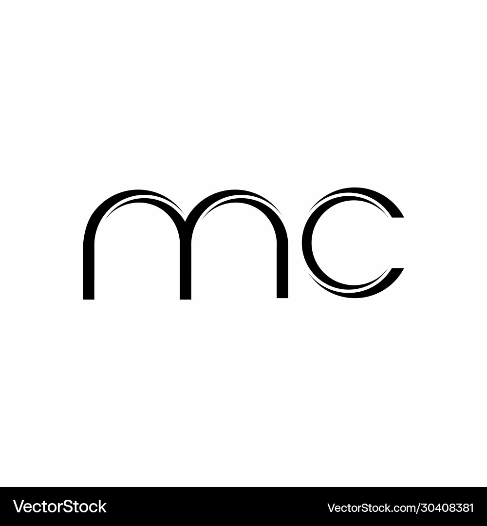 Mc logo monogram with slice rounded modern design Vector Image