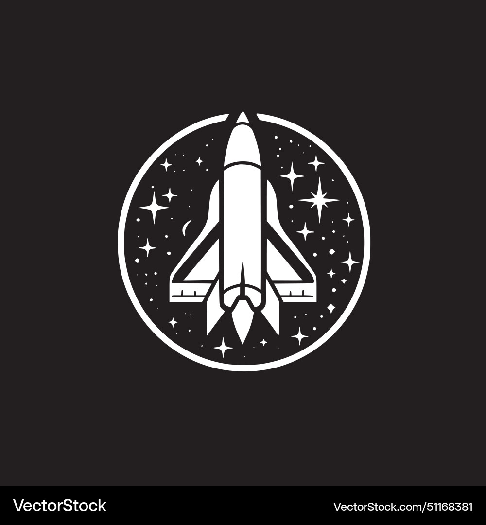 Space - minimalist and flat logo Royalty Free Vector Image