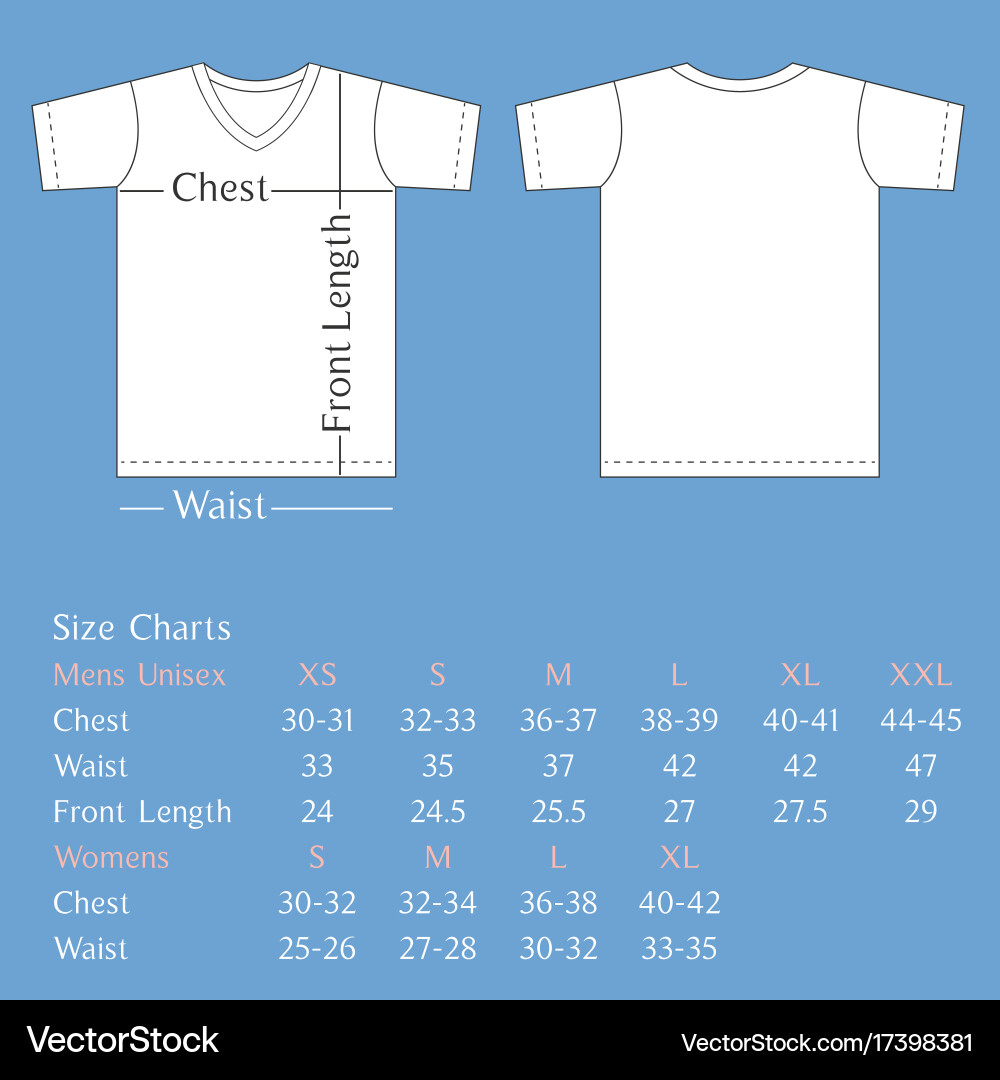 T shirt template back and front Royalty Free Vector Image