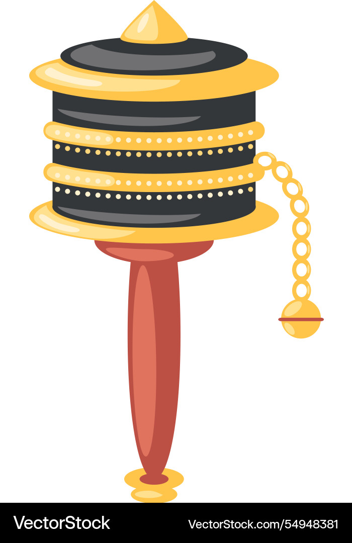 Tibetan drum instrument Royalty Free Vector Image