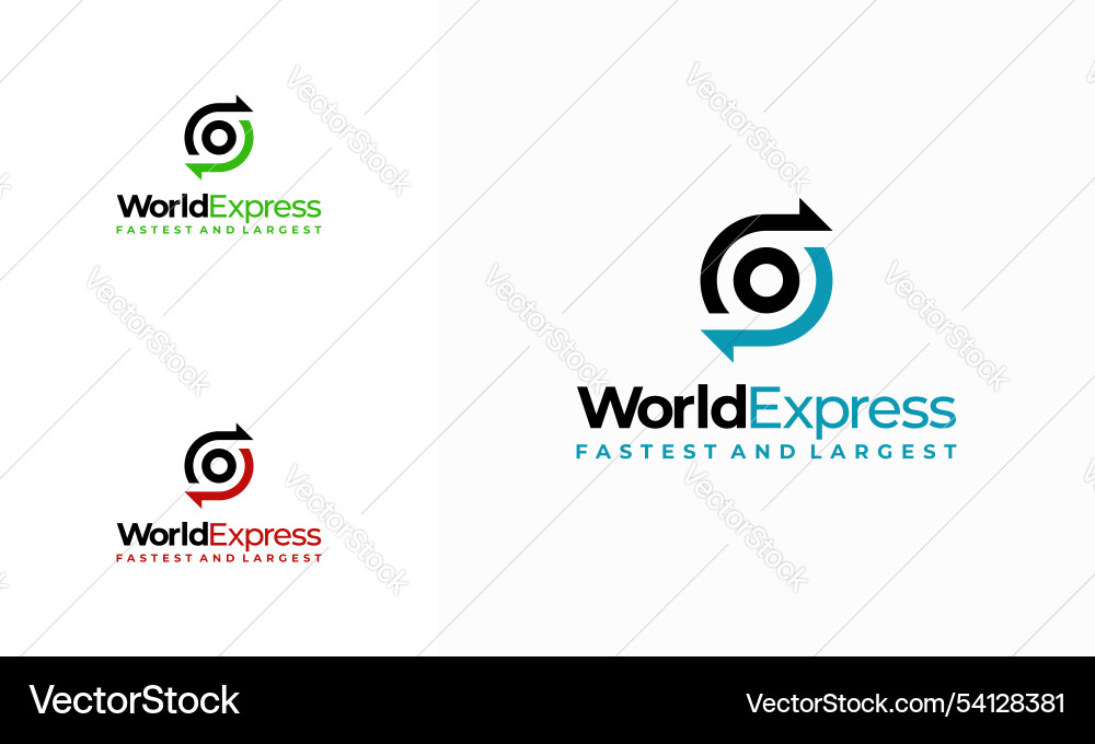 World express delivery logo logistic company Vector Image