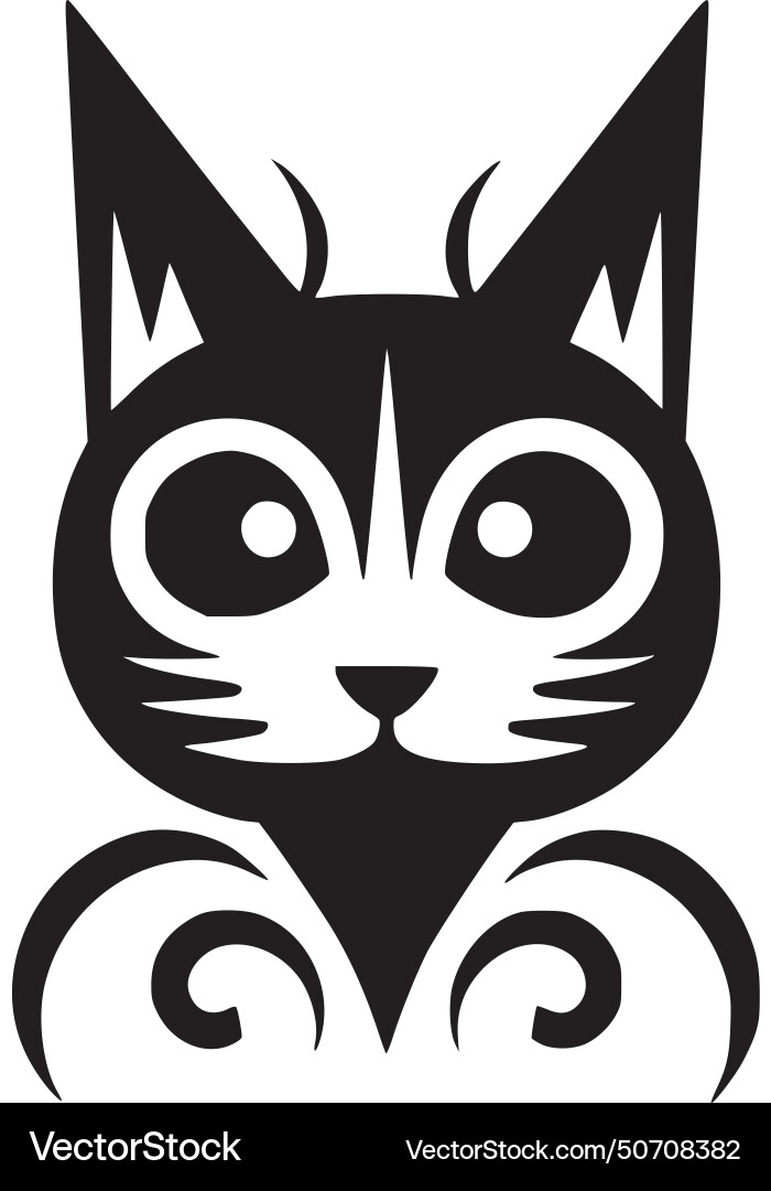 Cat - black and white isolated icon Royalty Free Vector