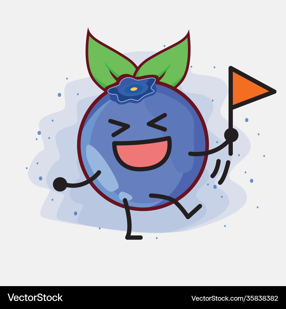 Cute blueberry character Royalty Free Vector Image