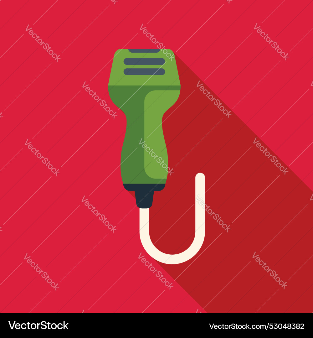 Green ultrasound transducer probe performing Vector Image