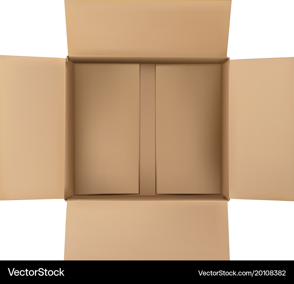 Isolated Open Brown Cardboard Box Royalty Free Vector Image