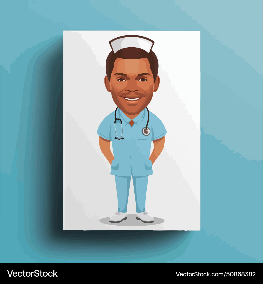 Male nurse on white background – Royalty-Free Vector | VectorStock