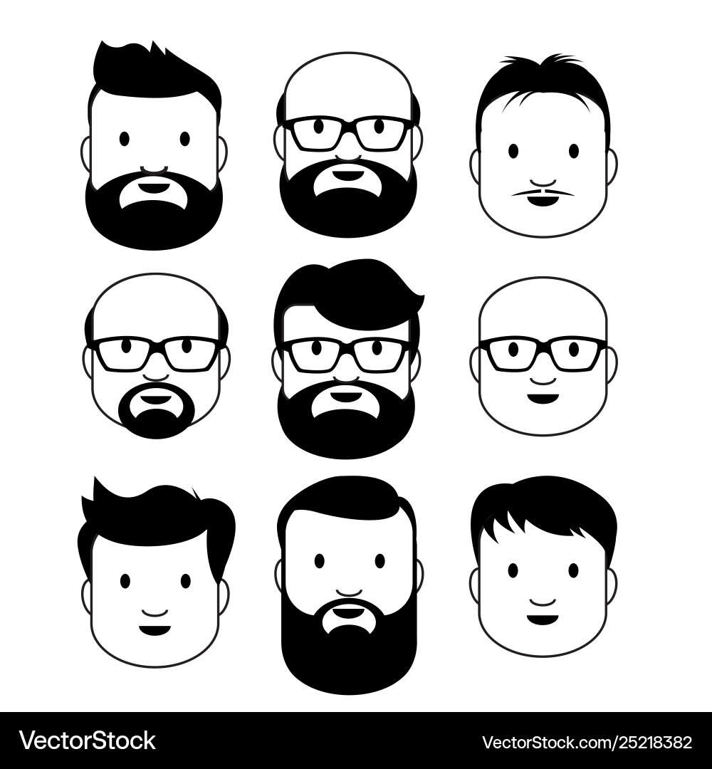 Men male human face Royalty Free Vector Image - VectorStock
