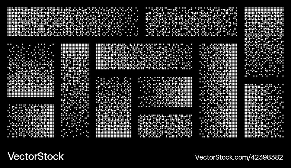 Pixel disintegration decay effect various Vector Image