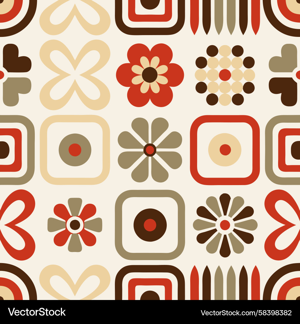Retro Floral Geometric Pattern – Royalty-Free Vector | VectorStock