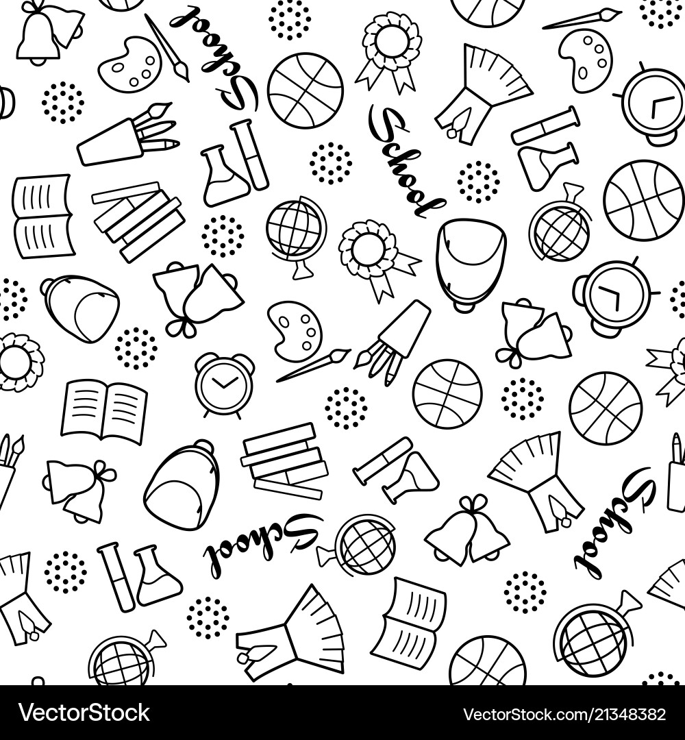 School pattern Royalty Free Vector Image - VectorStock