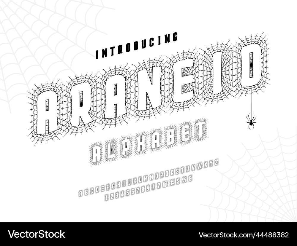 Spider web font Royalty Free Vector Image - VectorStock