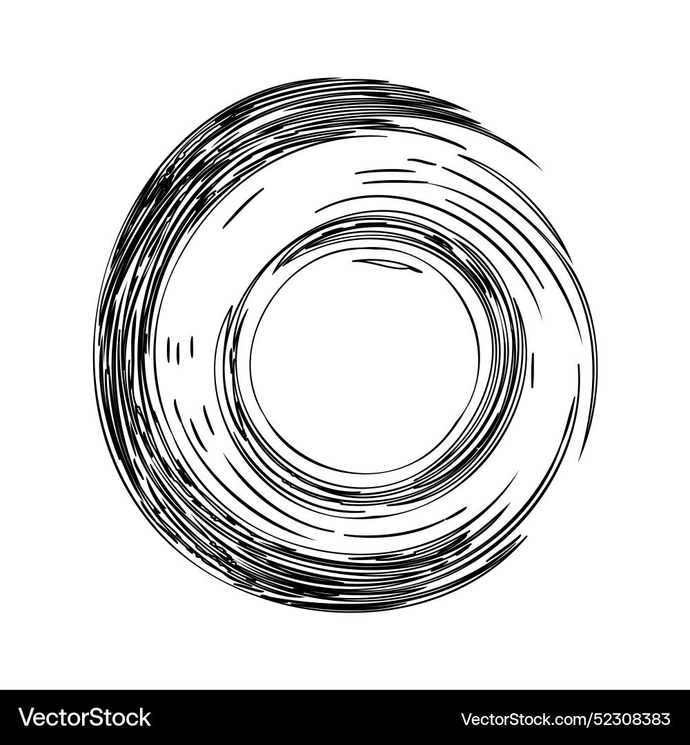 Black hole outline sketch Royalty Free Vector Image