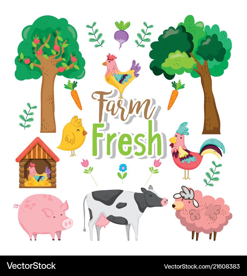 Farm fresh concept Royalty Free Vector Image - VectorStock