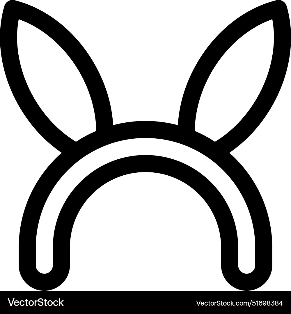 Bunny ears icon thin linear style design isolated Vector Image
