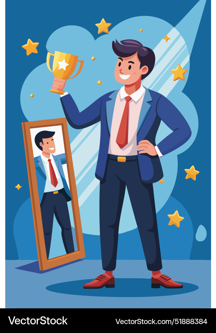 Business success reflection Royalty Free Vector Image