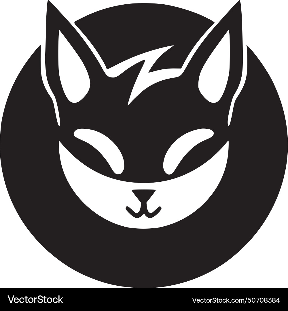 Cat - minimalist and flat logo Royalty Free Vector Image