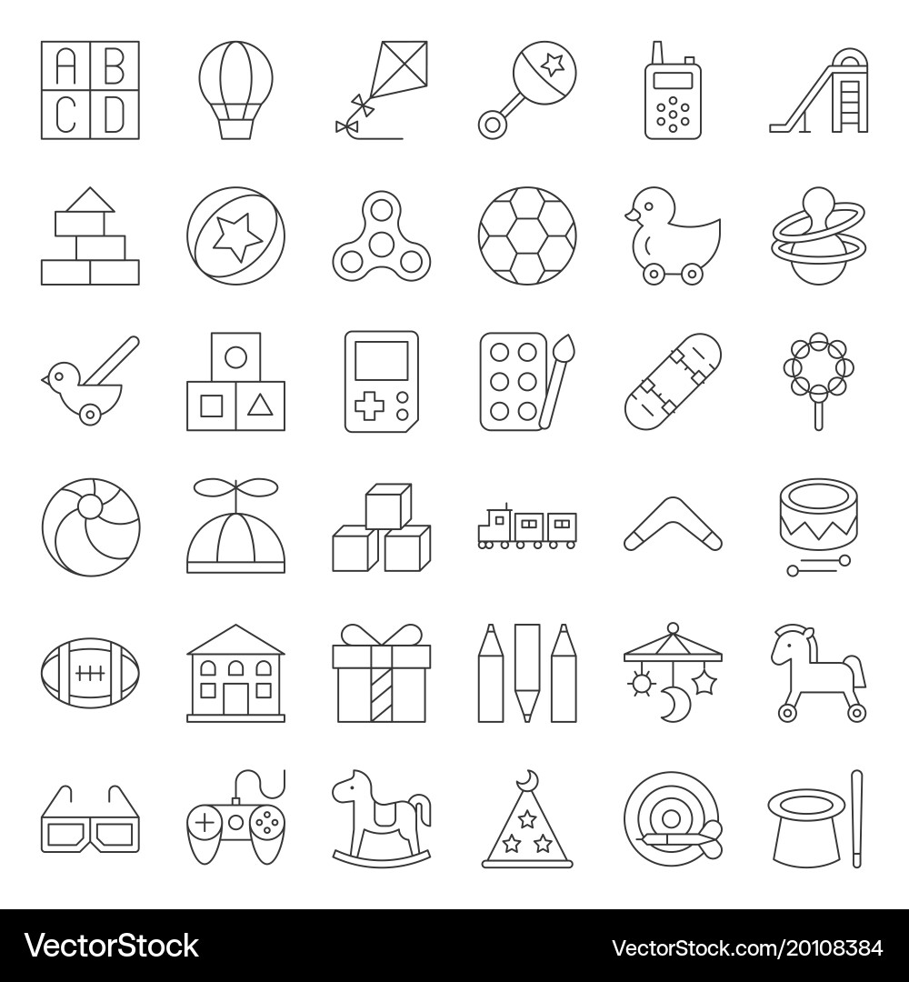 Children toy outline icon Royalty Free Vector Image