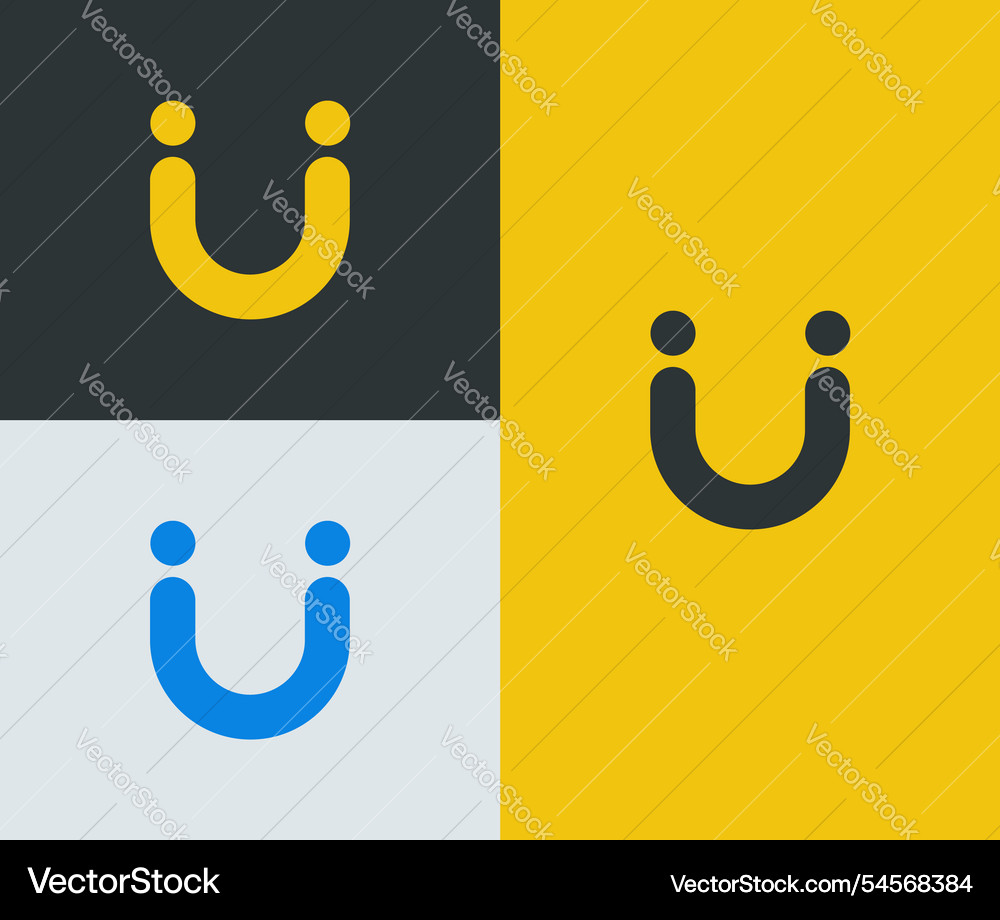Creative letter u logo template modern and Vector Image