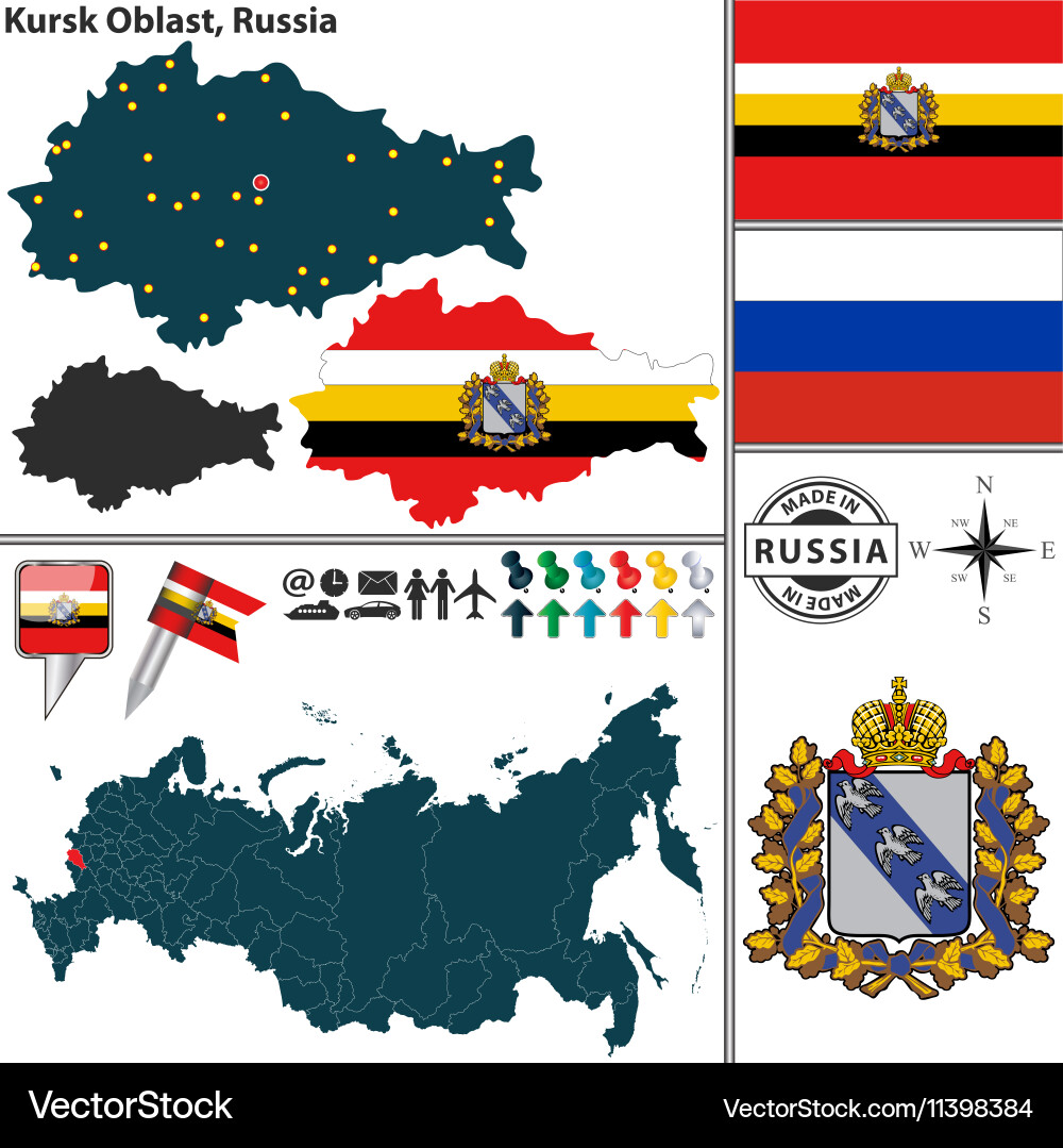 Map of oblast kursk Royalty Free Vector Image - VectorStock