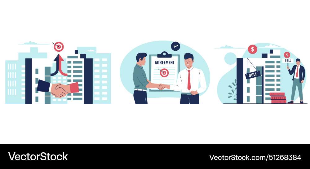 Mergers corporate and acquisitions concept Vector Image