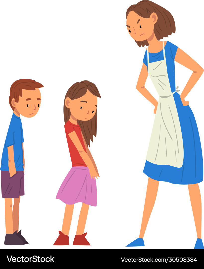 Mother Scolding Child Royalty Free Vector Image