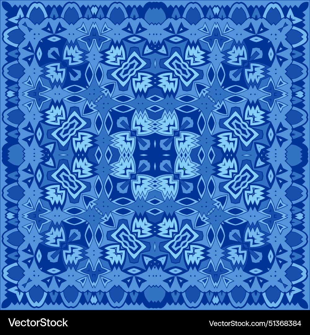Watercolor blue damask hand drawn Royalty Free Vector Image