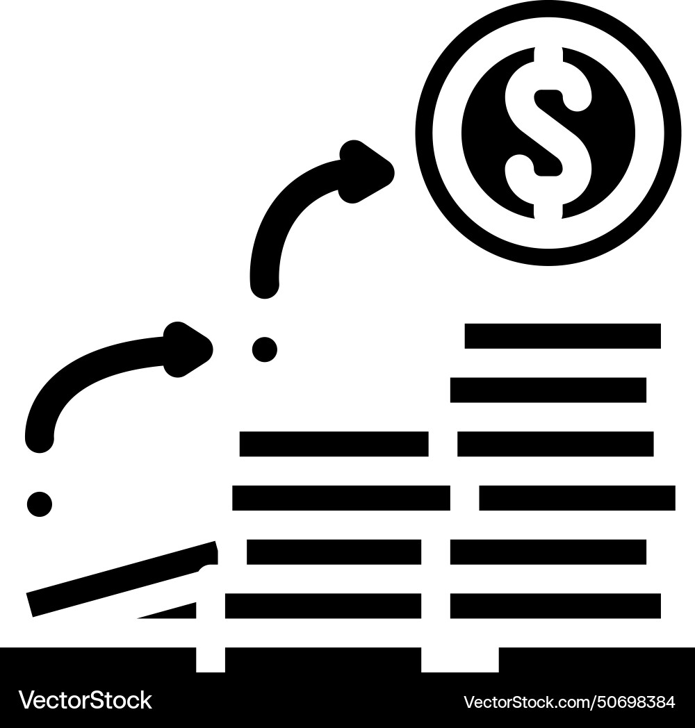 Wealth growth financial advisor glyph icon Vector Image