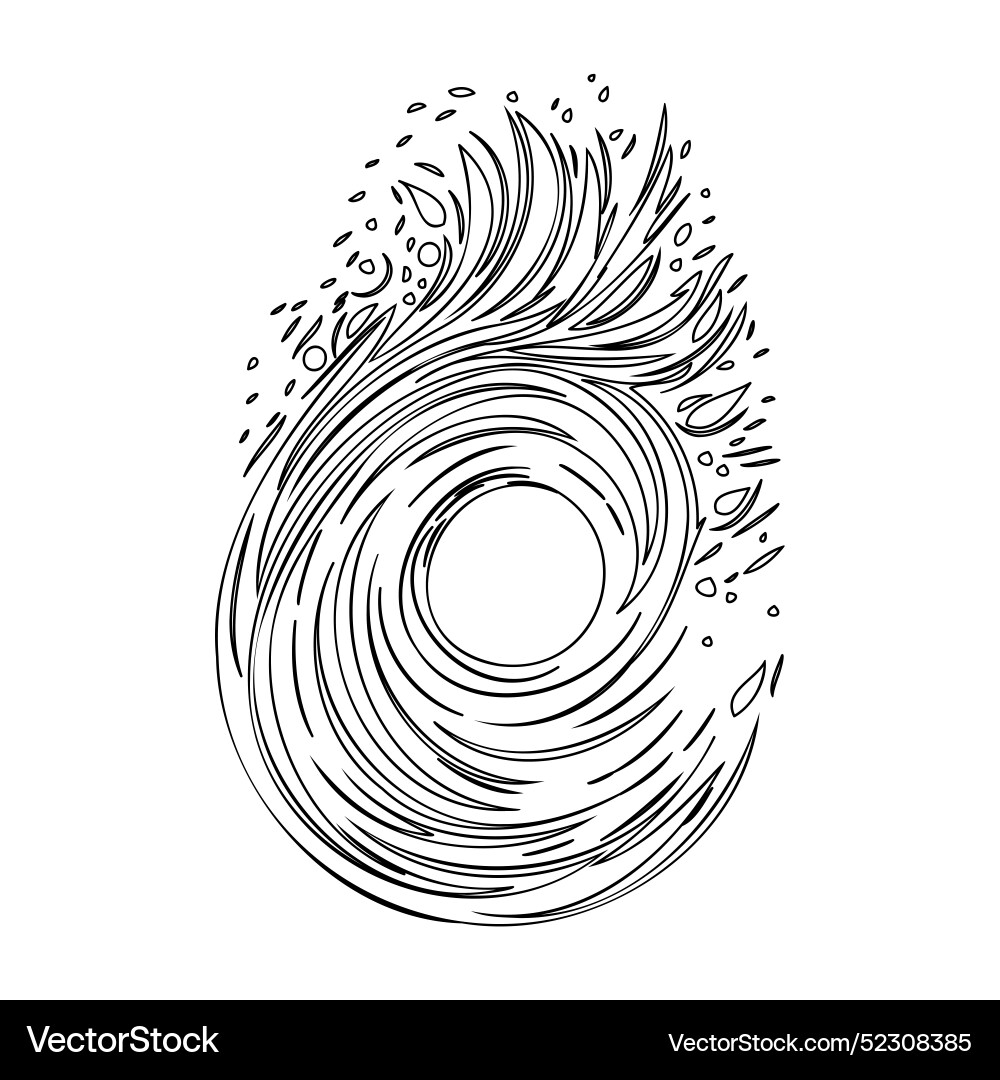 Black hole outline sketch Royalty Free Vector Image