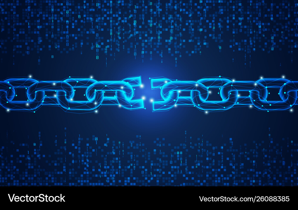 Broken chain Royalty Free Vector Image - VectorStock