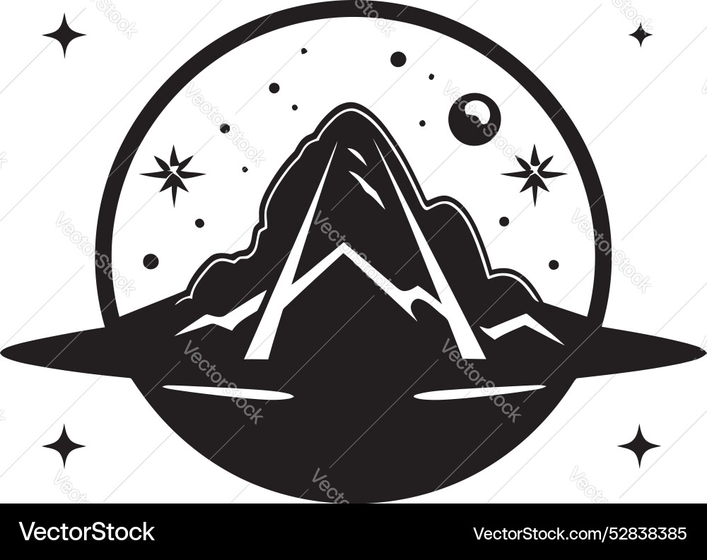 Cosmic crest emblematic space icon galactic glyph Vector Image