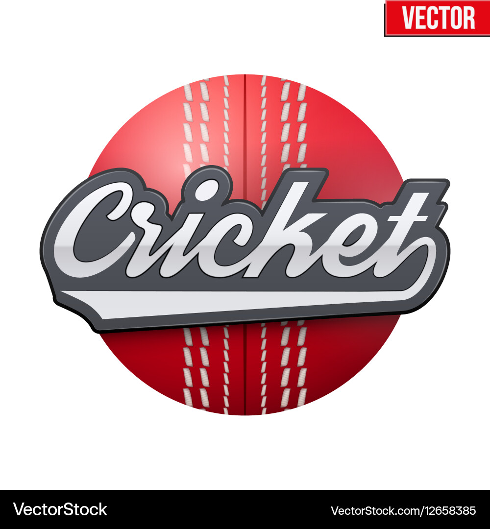 Cricket sport label Royalty Free Vector Image - VectorStock