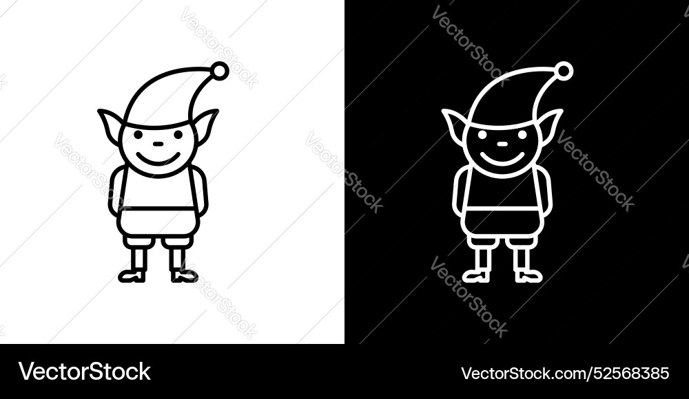Elf icon set on white background Royalty Free Vector Image