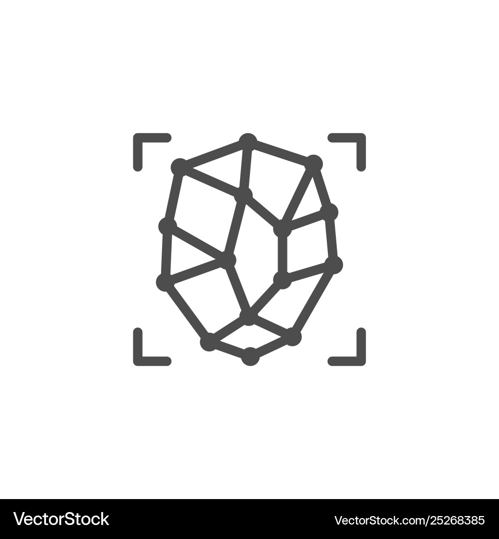 Face id line outline icon Royalty Free Vector Image